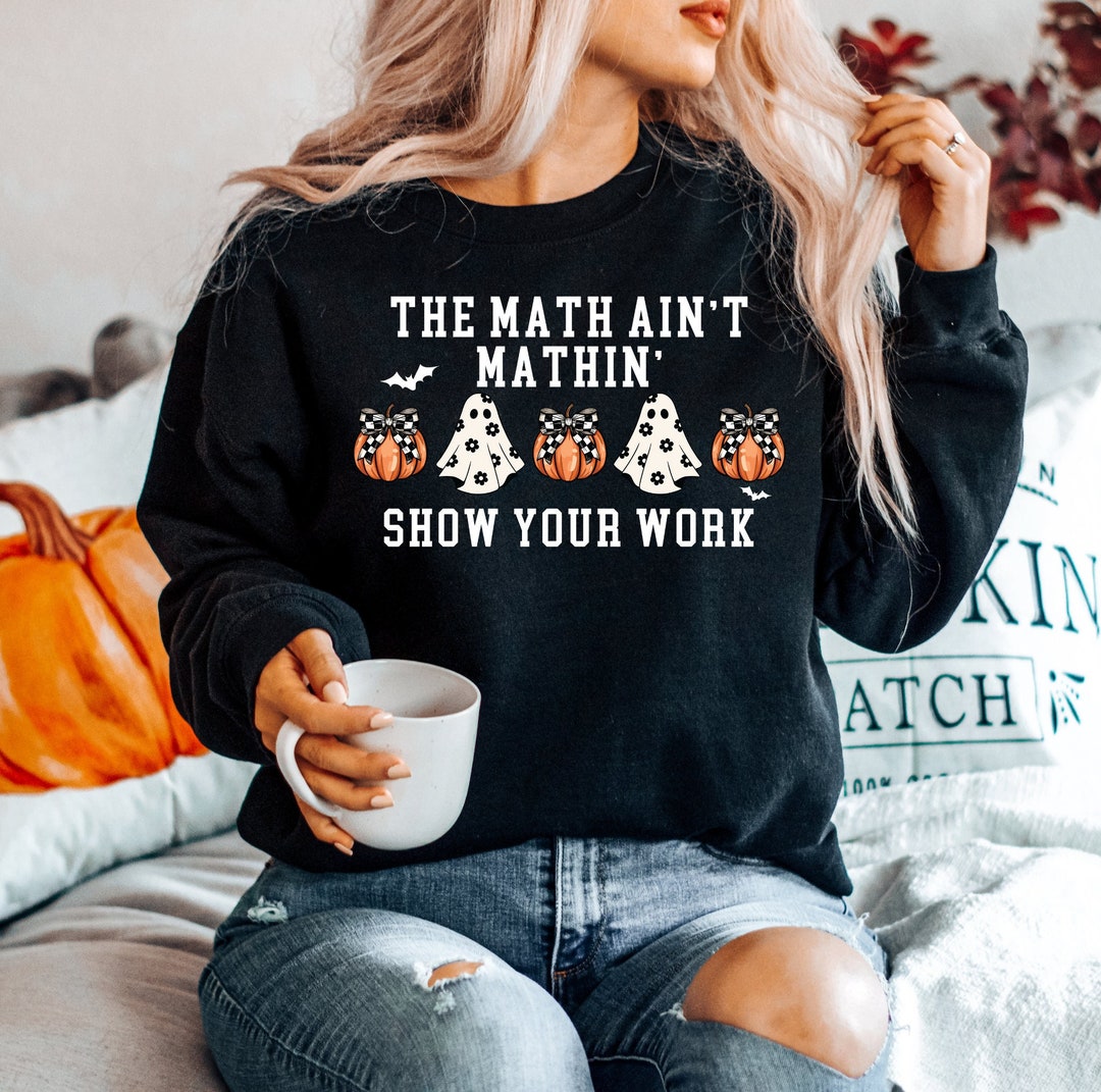 Coquette Math Teacher Halloween Sweatshirt, School Halloween Sweater ...