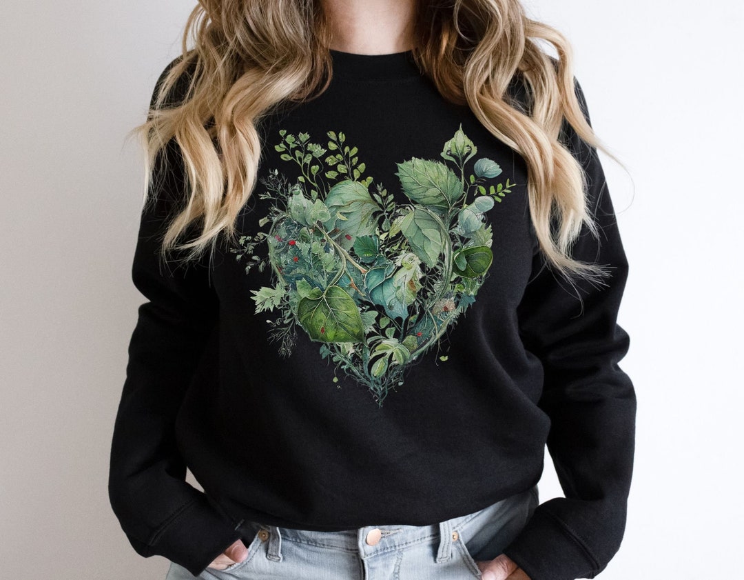 Botanical Heart Sweatshirt, Forestcore Fairycore Plant Nature ...