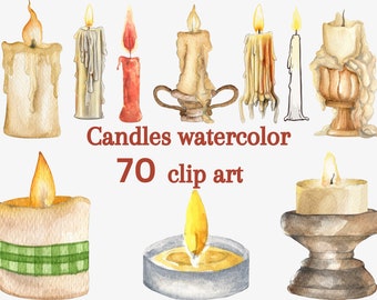 Watercolor Birthday Candles Clipart - Etsy