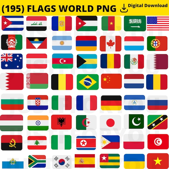 Flags of the World's Countries It Includes the - Etsy UK