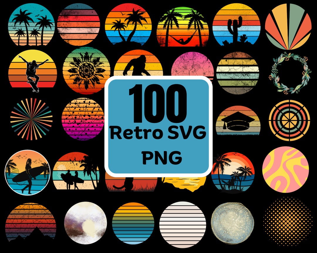 Retro Png Sublimation, Retro Sunset Svg, Retro Vintage Bundle Graphic ...
