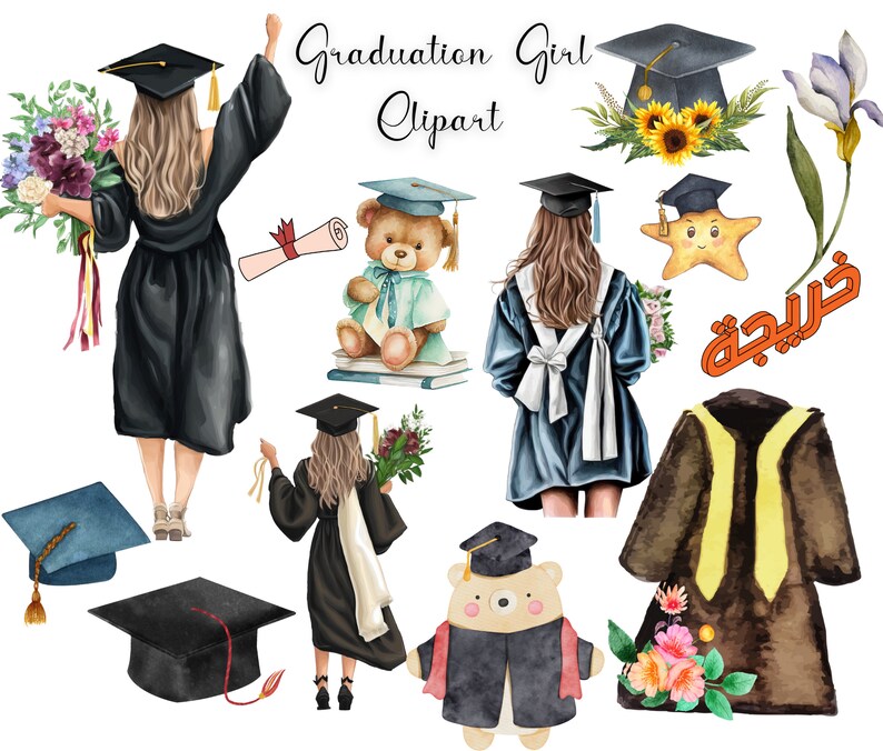 Graduation Girl Clipart Classmates Clipart School Png - Etsy