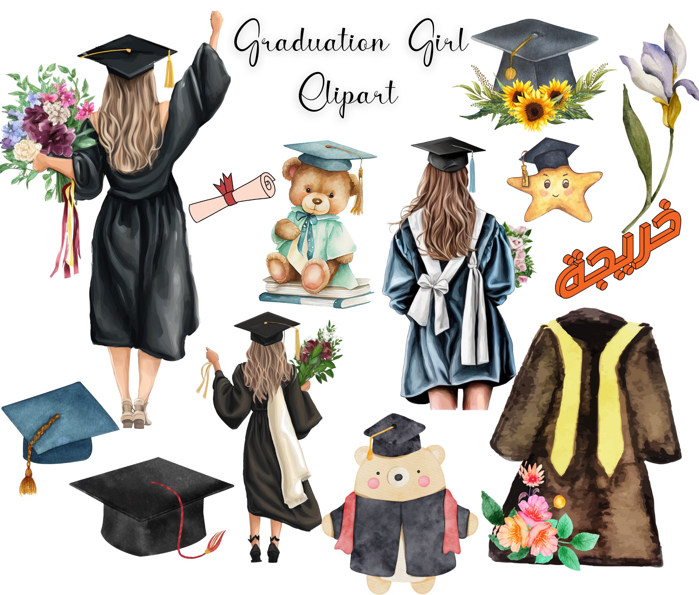 Graduation Girl Clipart Classmates Clipart School Png - Etsy