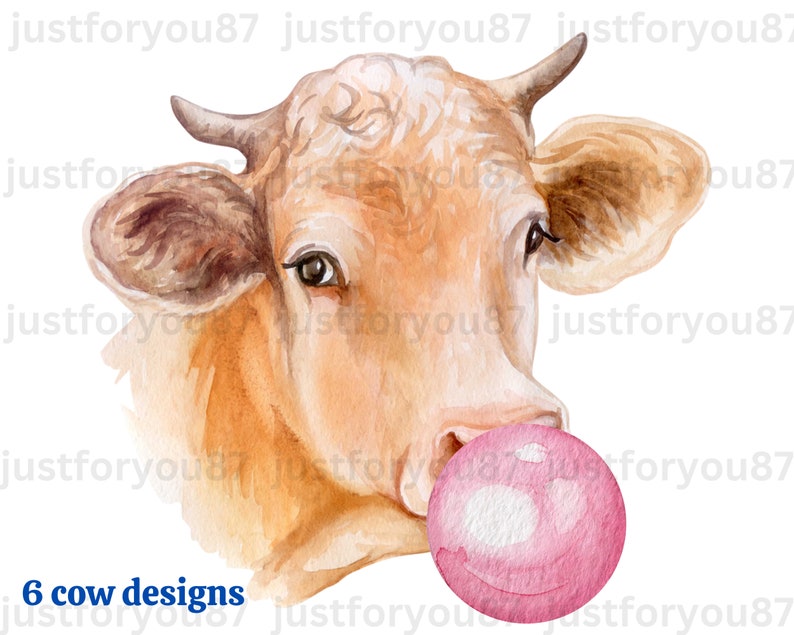 Bubble Gum Cow Png Cute Cow Clipart Bubble Gum Png Cow Png - Etsy