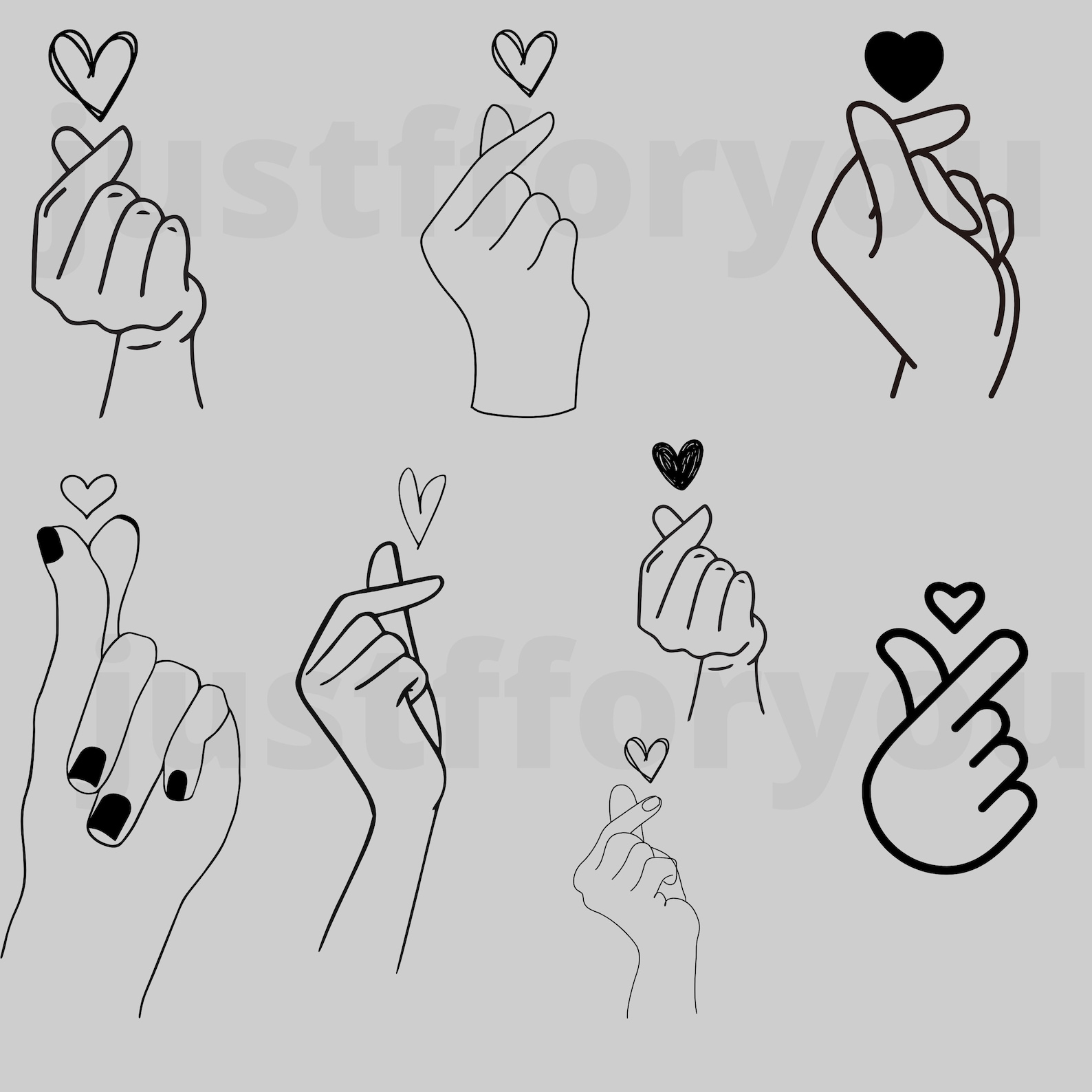 FingerHerz png FingerHerz Bündel Finger Herz svg Hands - Etsy.de