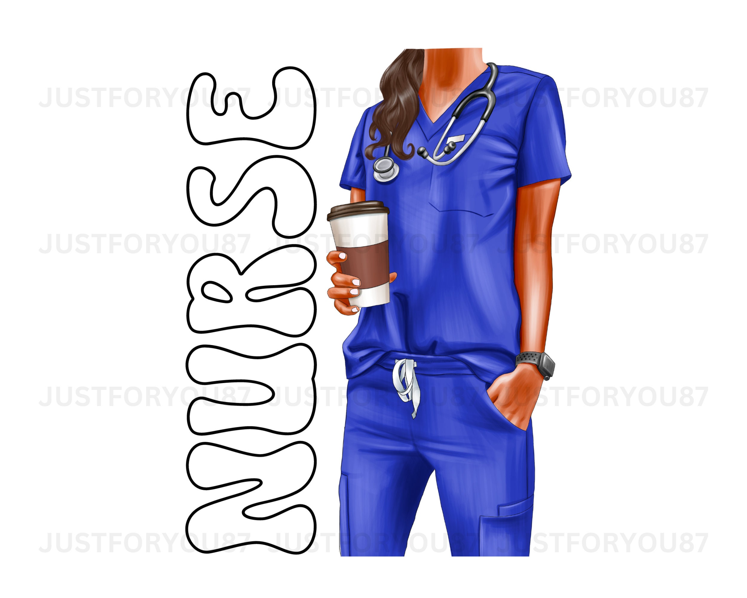 Nurse Clipart Nurse Scrub Clipart Nurse Medical Png African - Etsy