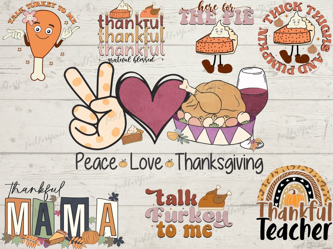 Give Thanks PNG Thanksgiving Png Bundle Retro Thanksgiving - Etsy