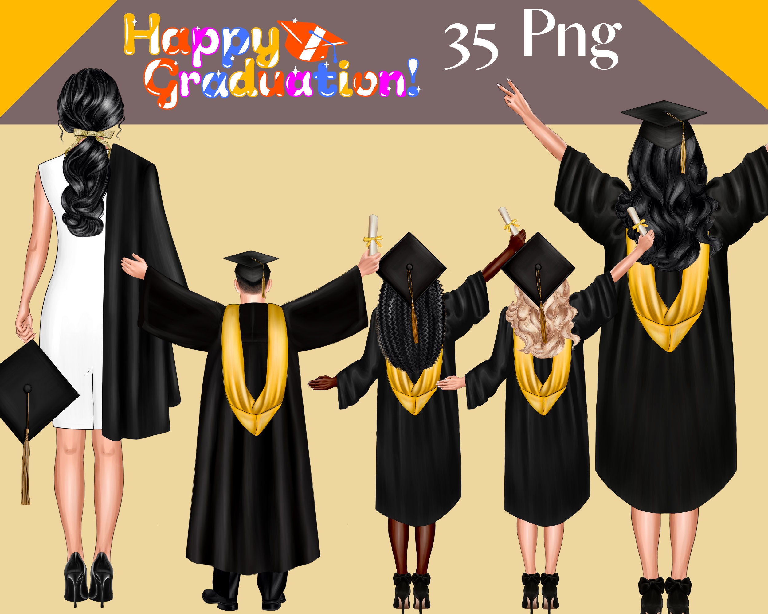 Graduation Girl Clipart Classmates Clipart School Png - Etsy Canada
