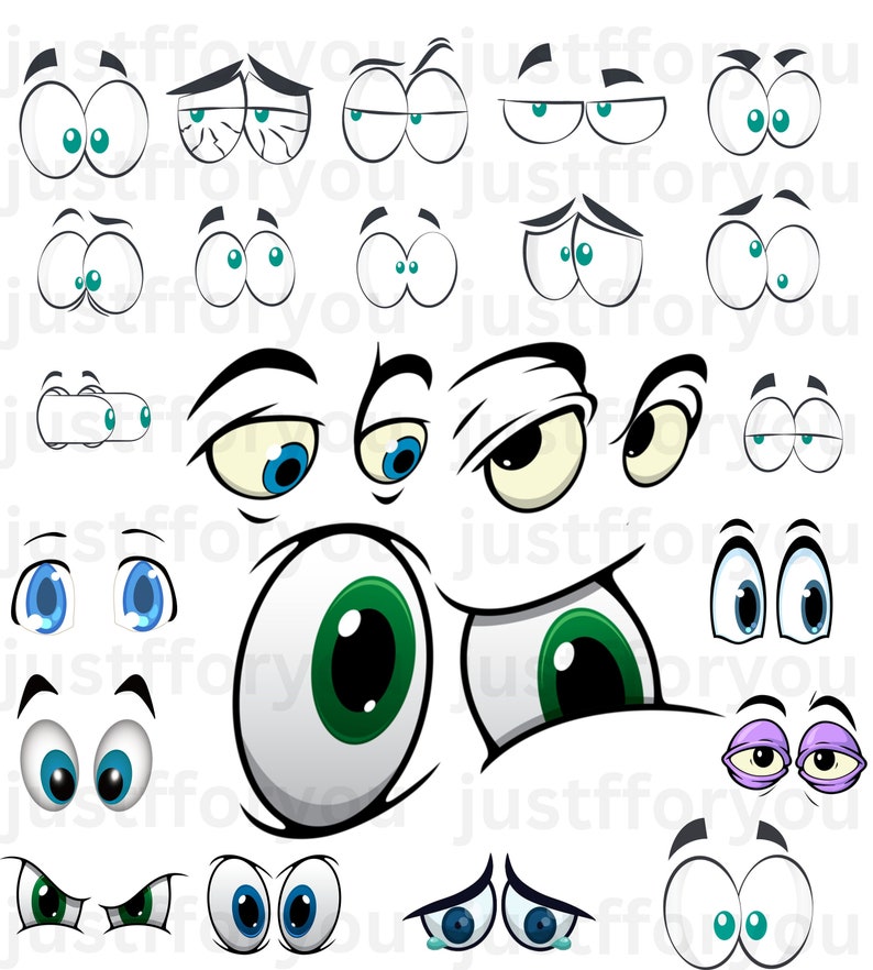 Augen png Augen svg Cartoon Augen Bundle Augen Vektors - Etsy.de