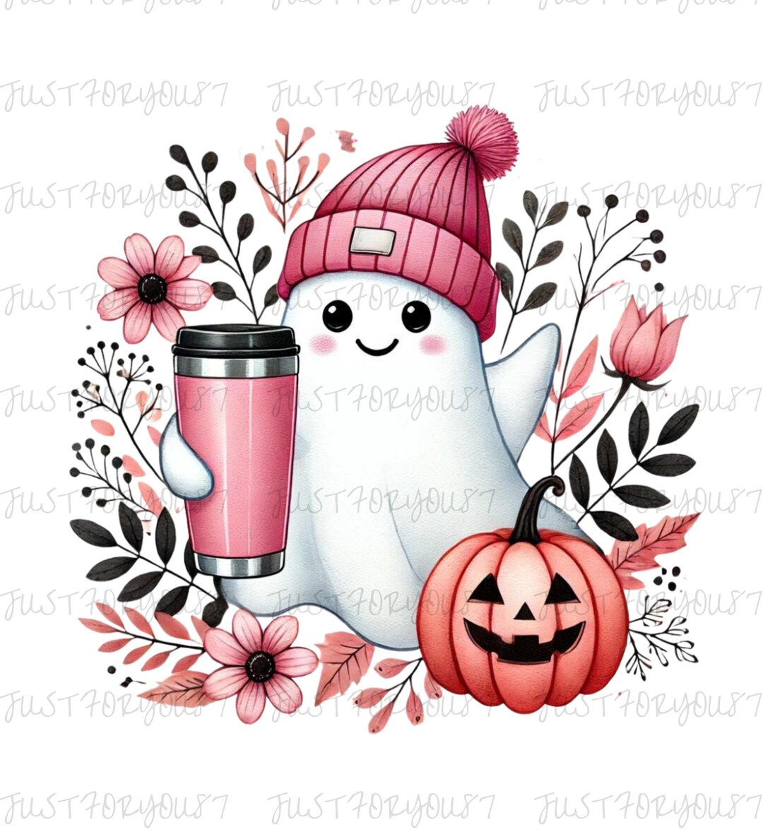 Cute Ghost Png, Halloween Png, Coffee Png, Bougie Png, Bougie Ghost ...