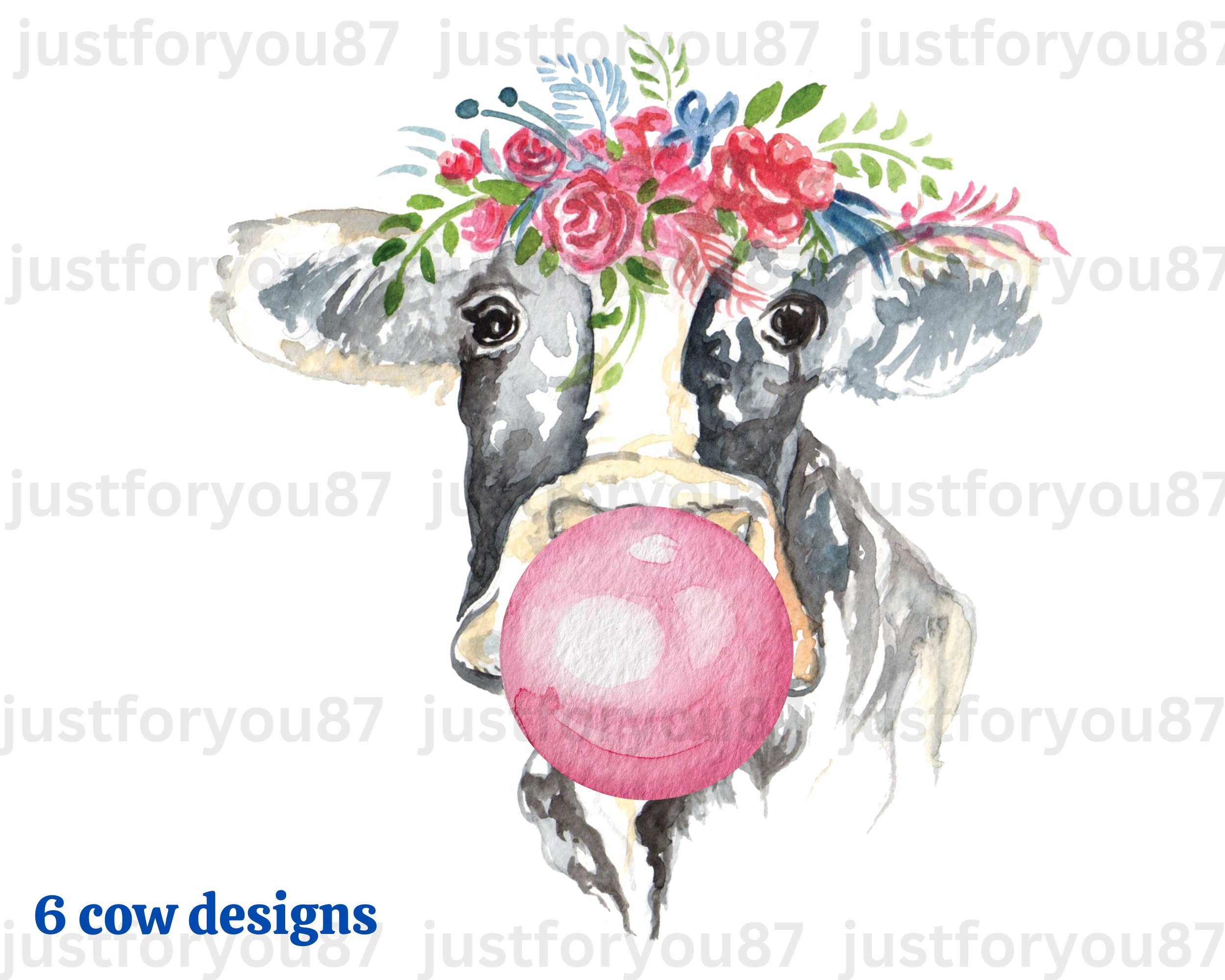 Bubble Gum Cow Png Cute Cow Clipart Bubble Gum Png Cow Png - Etsy