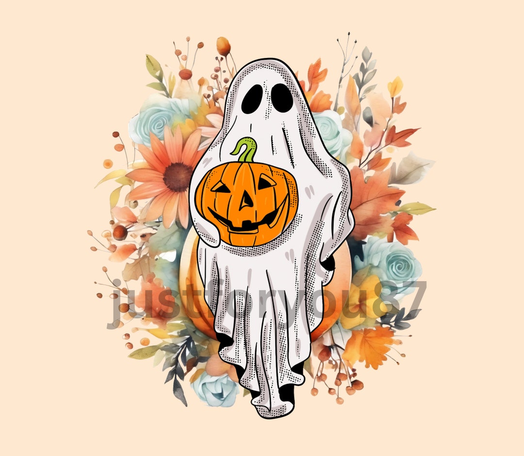 Floral Ghost With Wildflowers Png Halloween PNG Spooky - Etsy