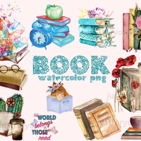 Antique Books Clipart - Etsy