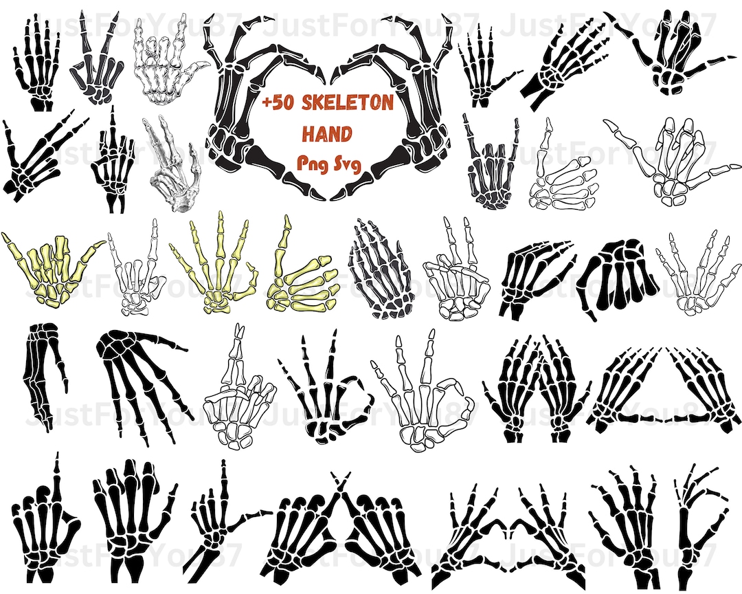 Skeleton Hand Svg Skeleton Finger SVG Middle Finger Svg - Etsy