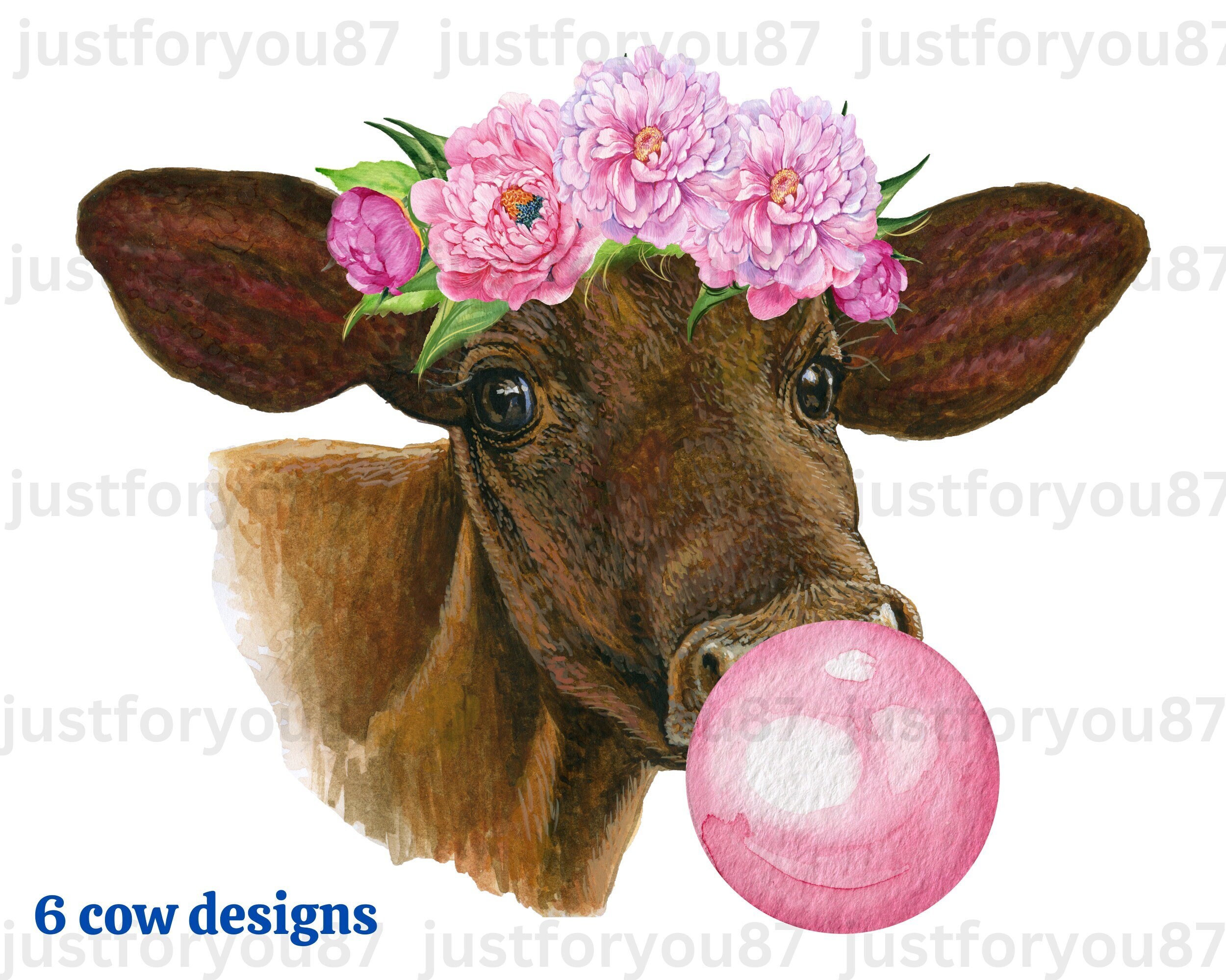 Bubble Gum Cow Png Cute Cow Clipart Bubble Gum Png Cow Png - Etsy