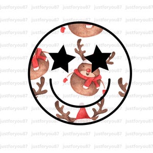 Christmas Happy Face Png Files, Merry Christmas Smiley Face Png Digital ...