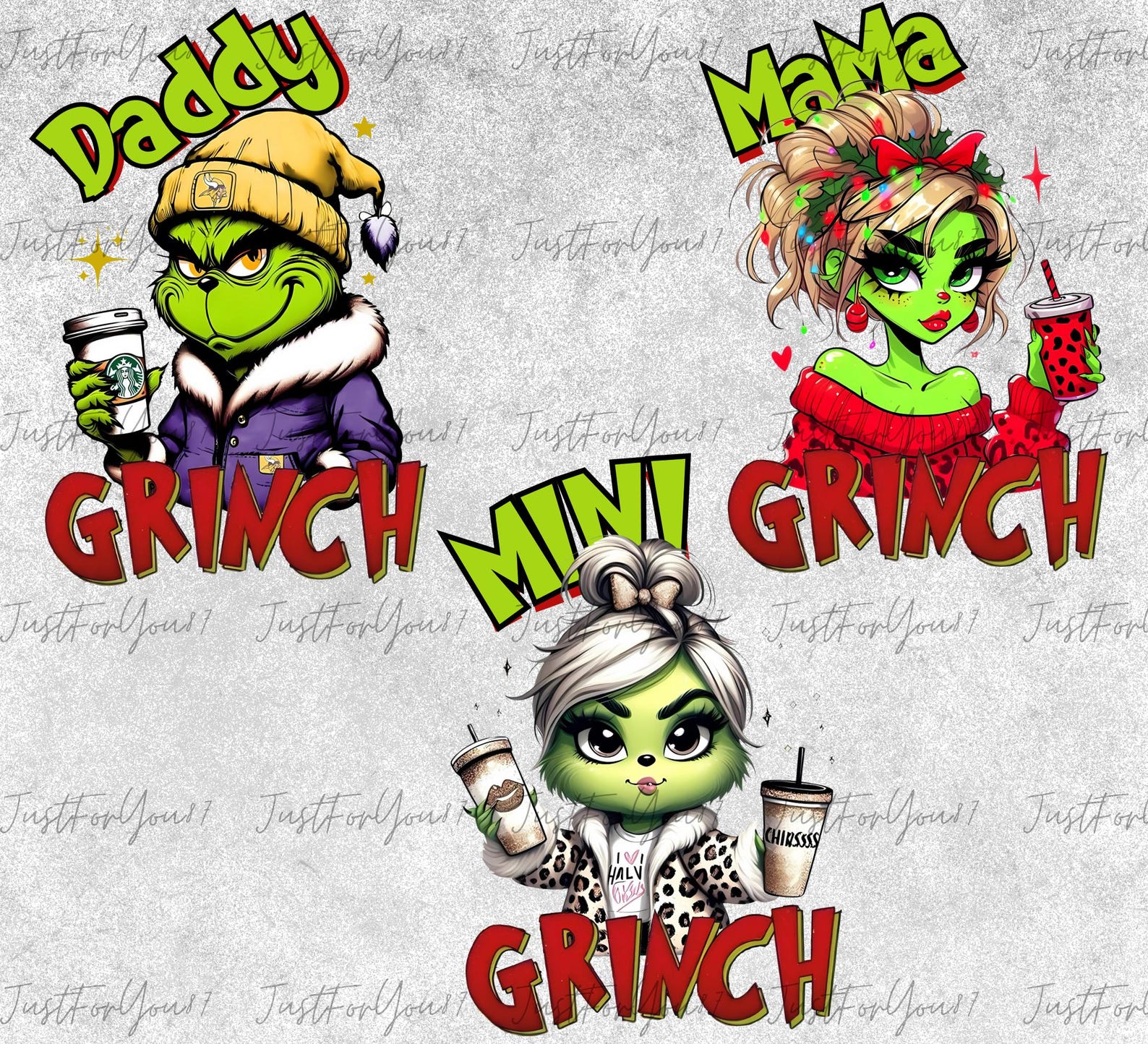 Mama Grinch Png, Mini Grinch Png, Daddy Grinch png, Grinchy Mama Png ...