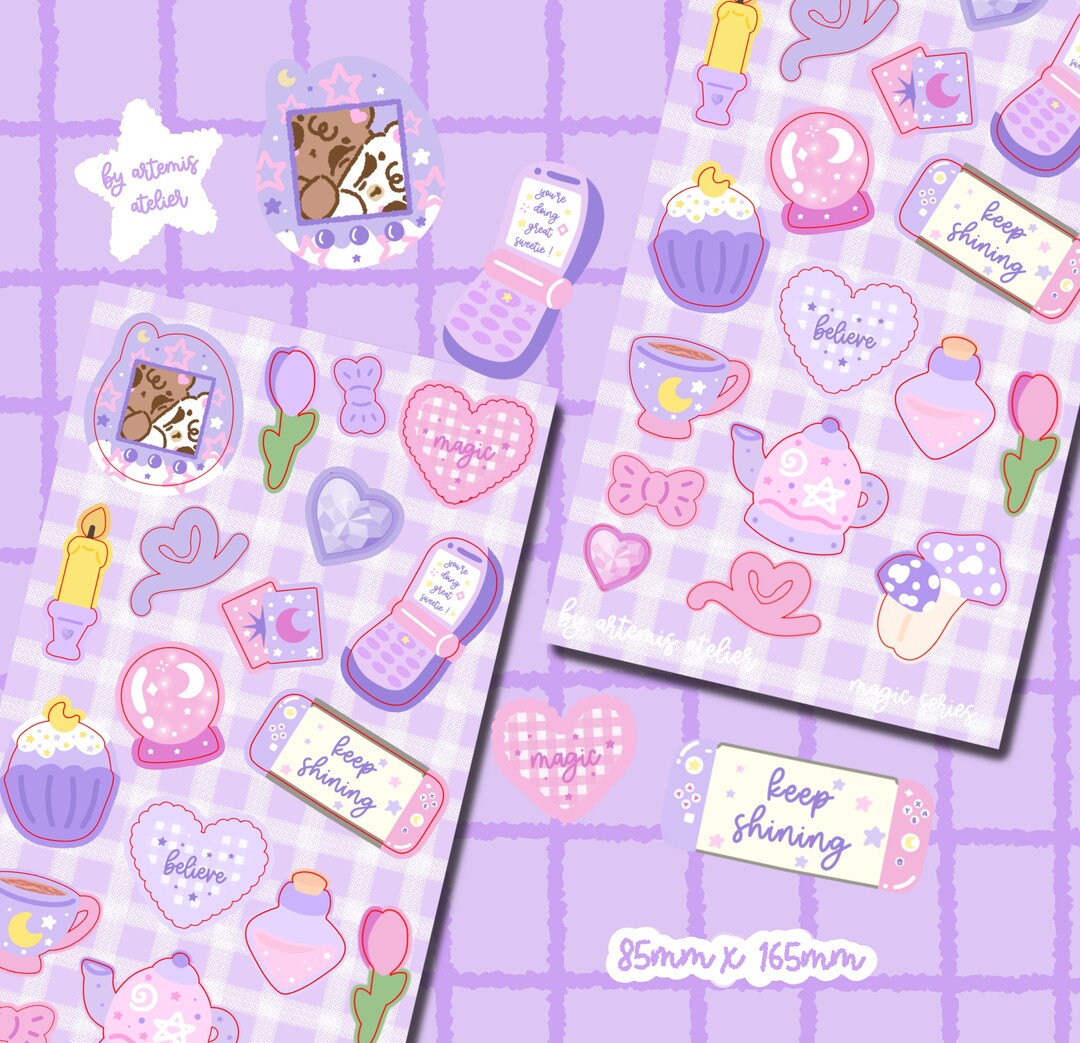 Magic Waterproof Vinyl Sticker Sheet | Cute Handmade Sticker Sheet ...