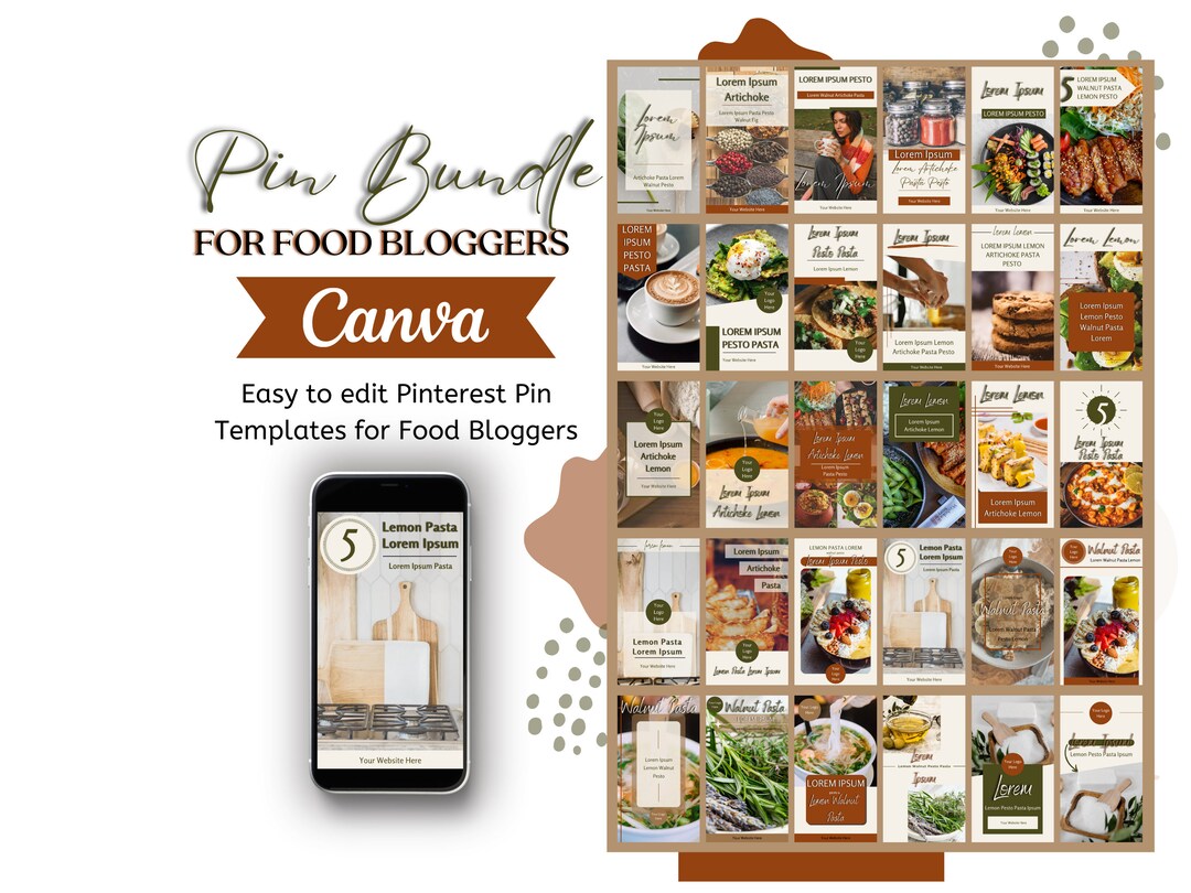 30 Pinterest Pin Templates for Food Bloggers: Boost Your Recipe Pins ...