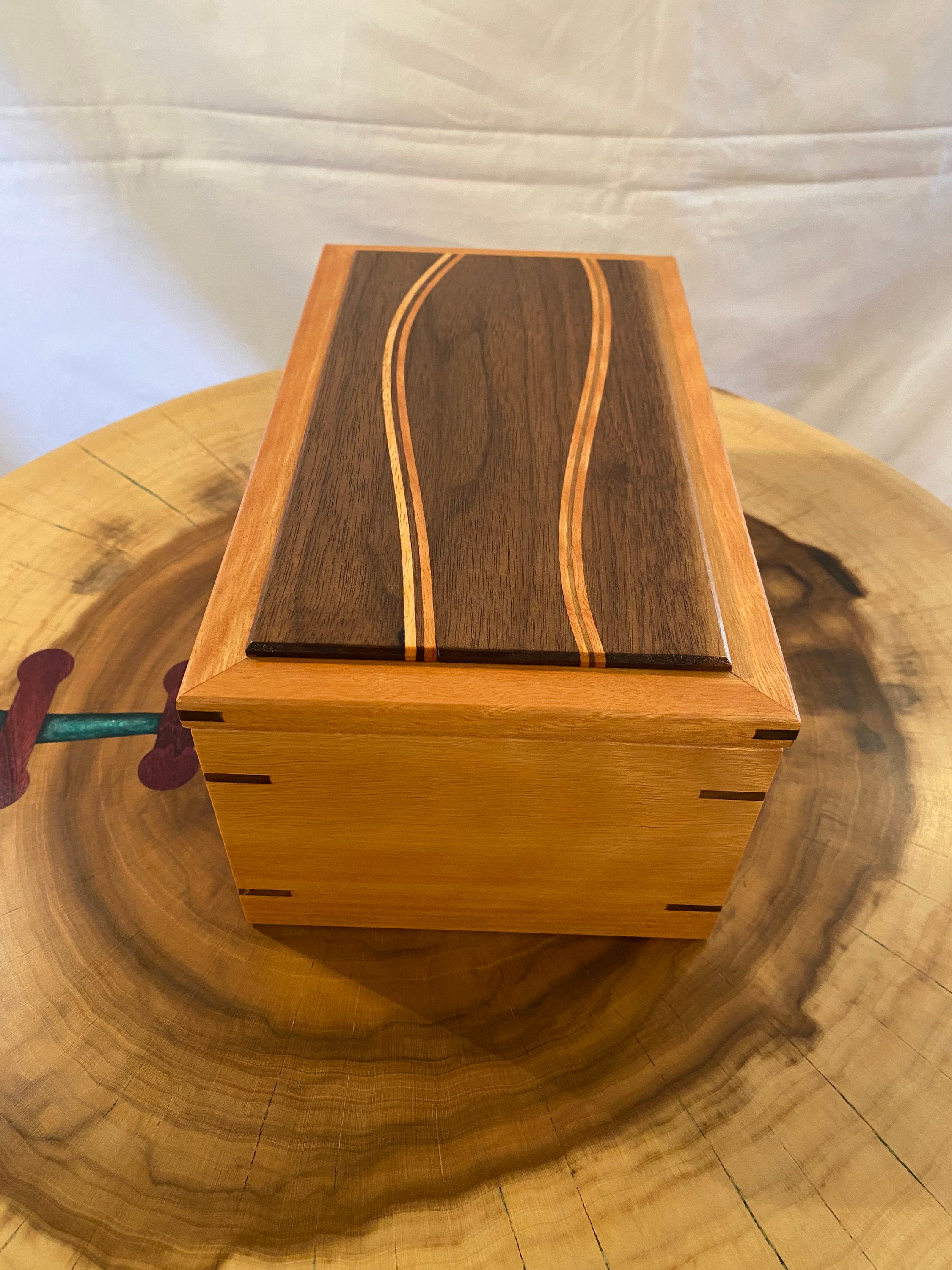 Wood Box / Wooden Box With Lid / Hand Crafted / Inlay Lid / - Etsy