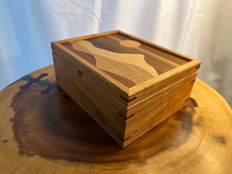 Wood Box / Wooden Box With Lid / Hinged Lid / Hand Crafted / Keepsake ...