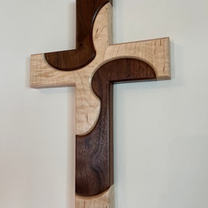 Wood Cross | Wall Decor | Wall Art | Hardwood Cross | Walnut and Maple ...
