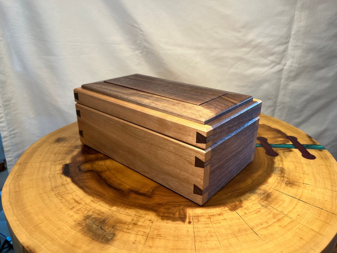 Wood Box / Wooden Box With Lift off Lid / Dovetails / Hand Crafted ...