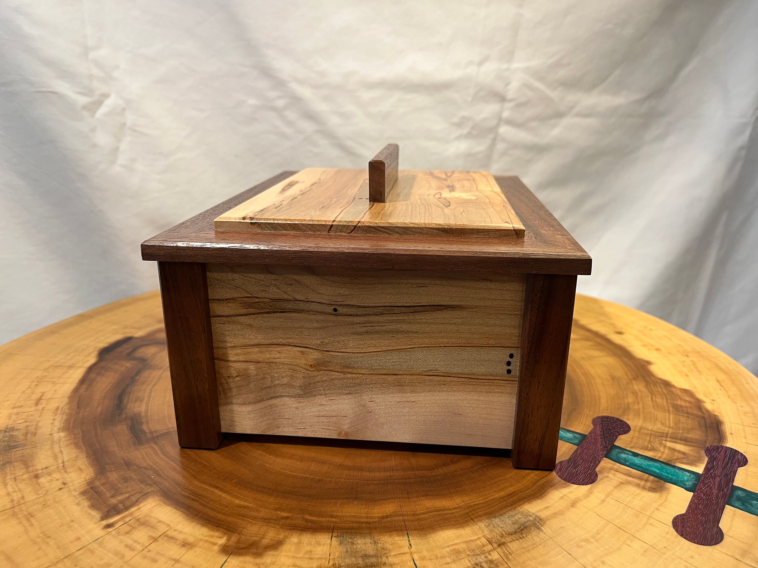 Wood Box / Wooden Box With Lift off Lid / Legs/ Feet / Hand Crafted ...