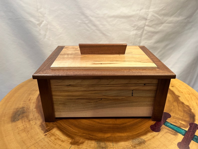 Wood Box / Wooden Box With Lift off Lid / Legs/ Feet / Hand Crafted ...