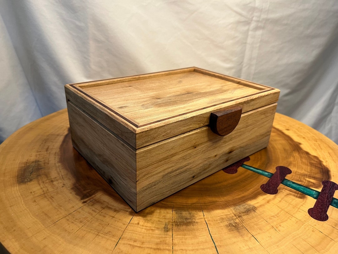 Wood Box / Wooden Box With Lid / Wood Hinged Lid / Hand Crafted ...