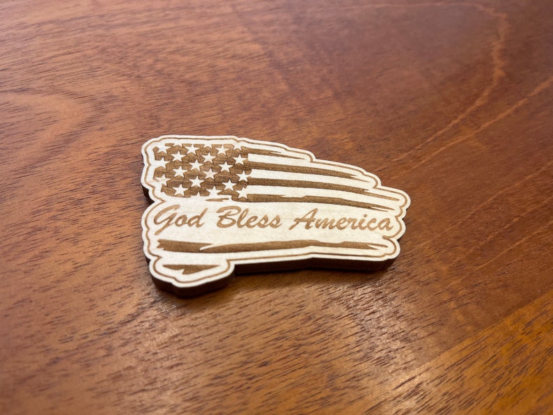 American Flag Magnets Hardwood Flag Magnets Refrigerator Magnets ...