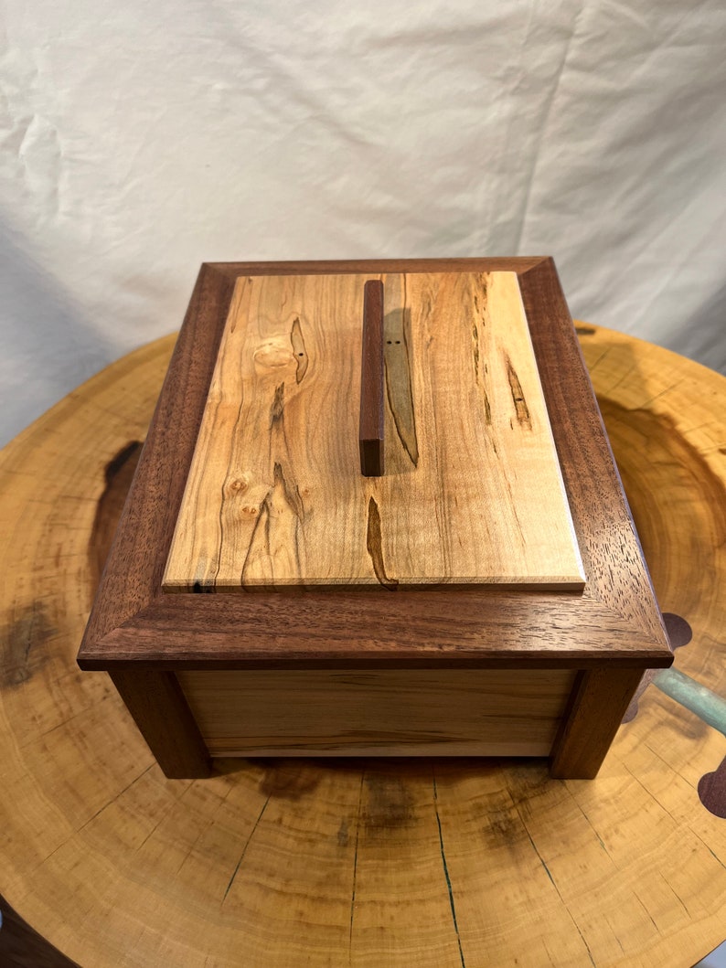 Wood Box / Wooden Box With Lift off Lid / Legs/ Feet / Hand Crafted ...