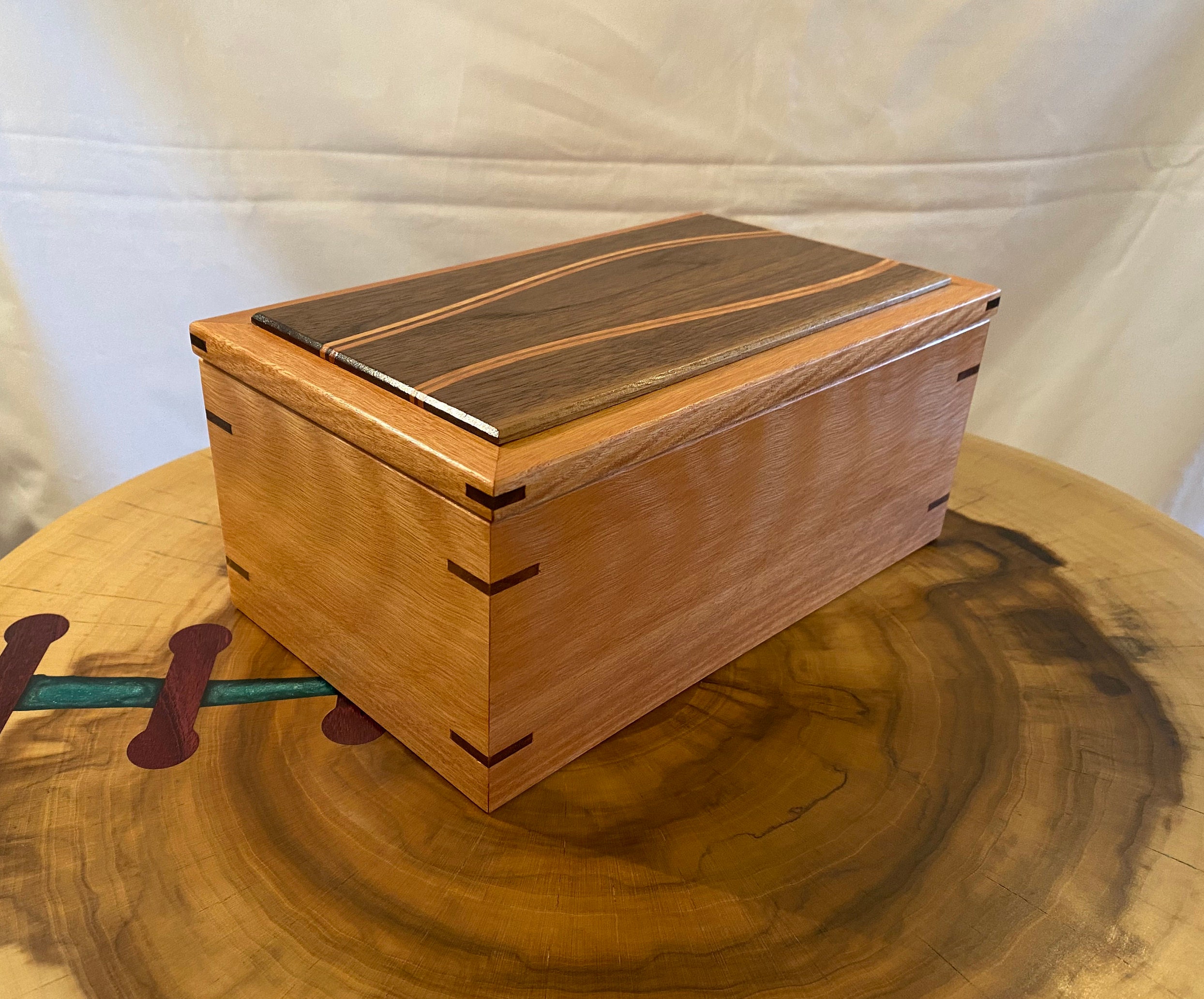 Wood Box / Wooden Box With Lid / Hand Crafted / Inlay Lid / - Etsy