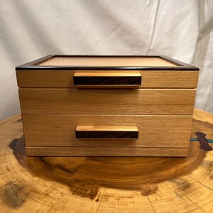 Wood Box / Wooden Box With Hinged Lid / Drawer / Hand Crafted ...