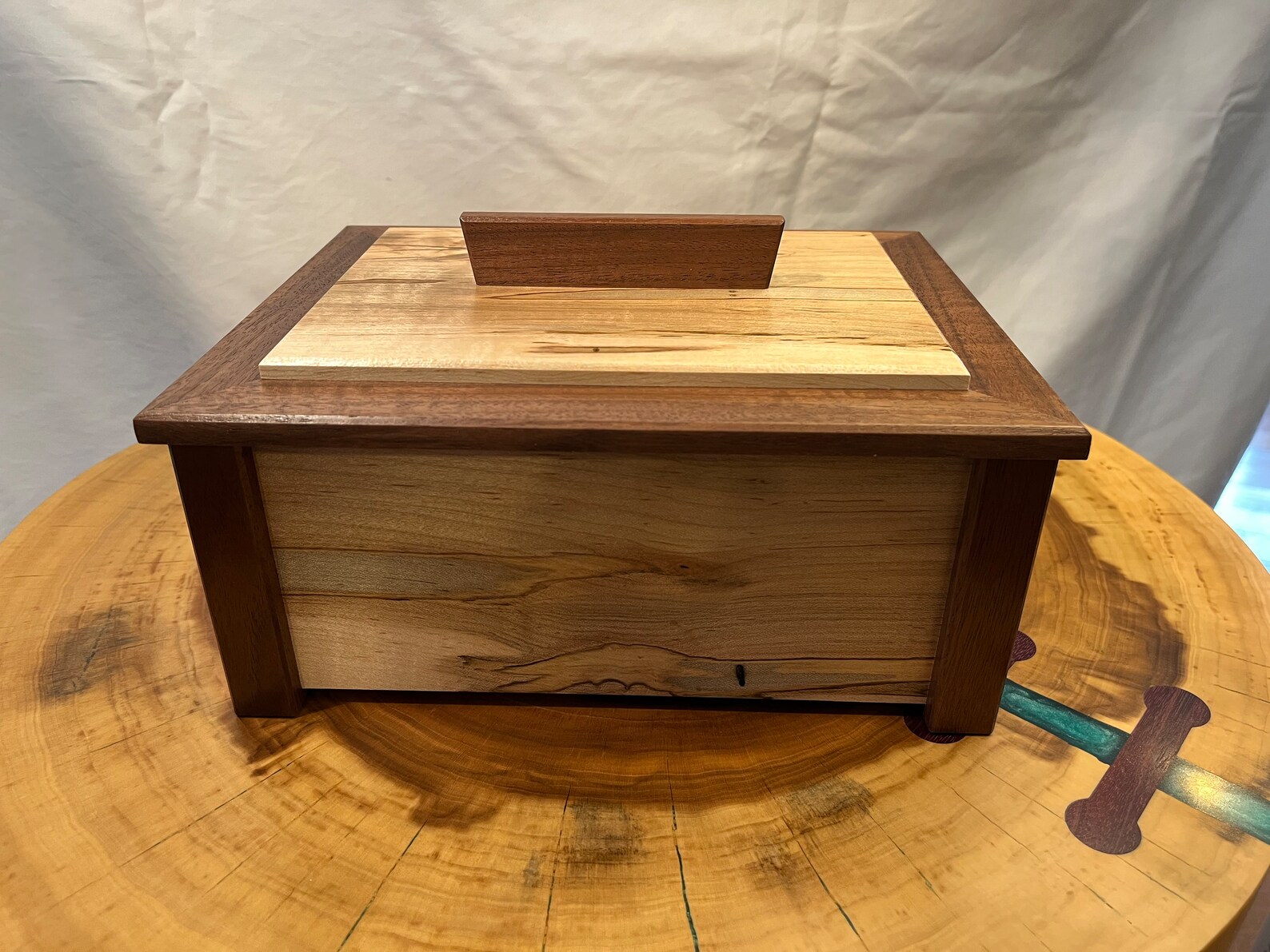 Wood Box / Wooden Box With Lift off Lid / Legs/ Feet / Hand Crafted ...
