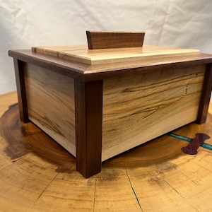Wood Box / Wooden Box With Lift off Lid / Legs/ Feet / Hand Crafted ...