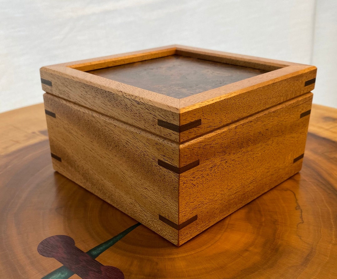 Wood Box / Wooden Box With Lid / Hand Crafted / Veneer / Keepsake Box ...