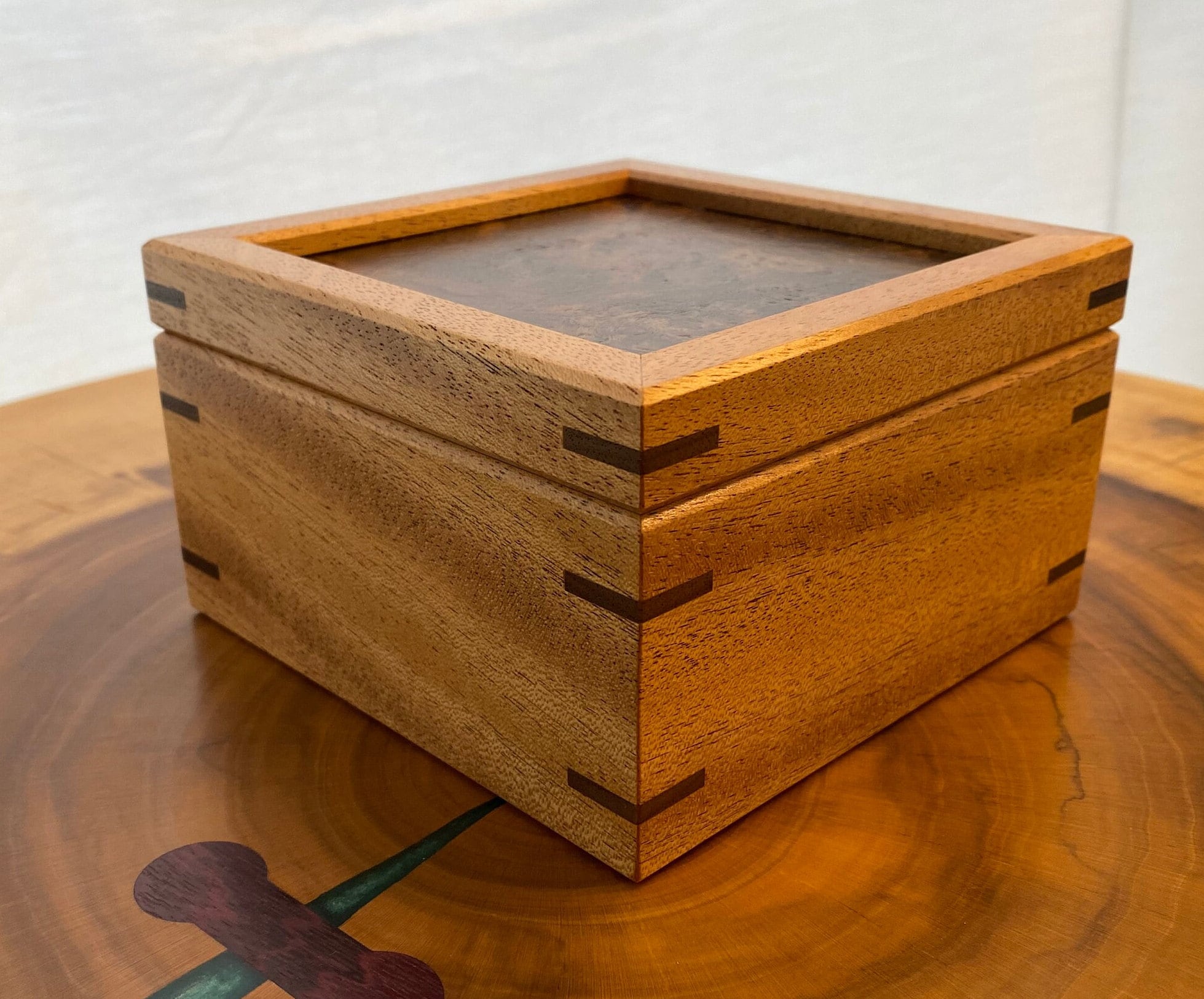 Wood Box / Wooden Box With Lid / Hand Crafted / Veneer / Keepsake Box ...