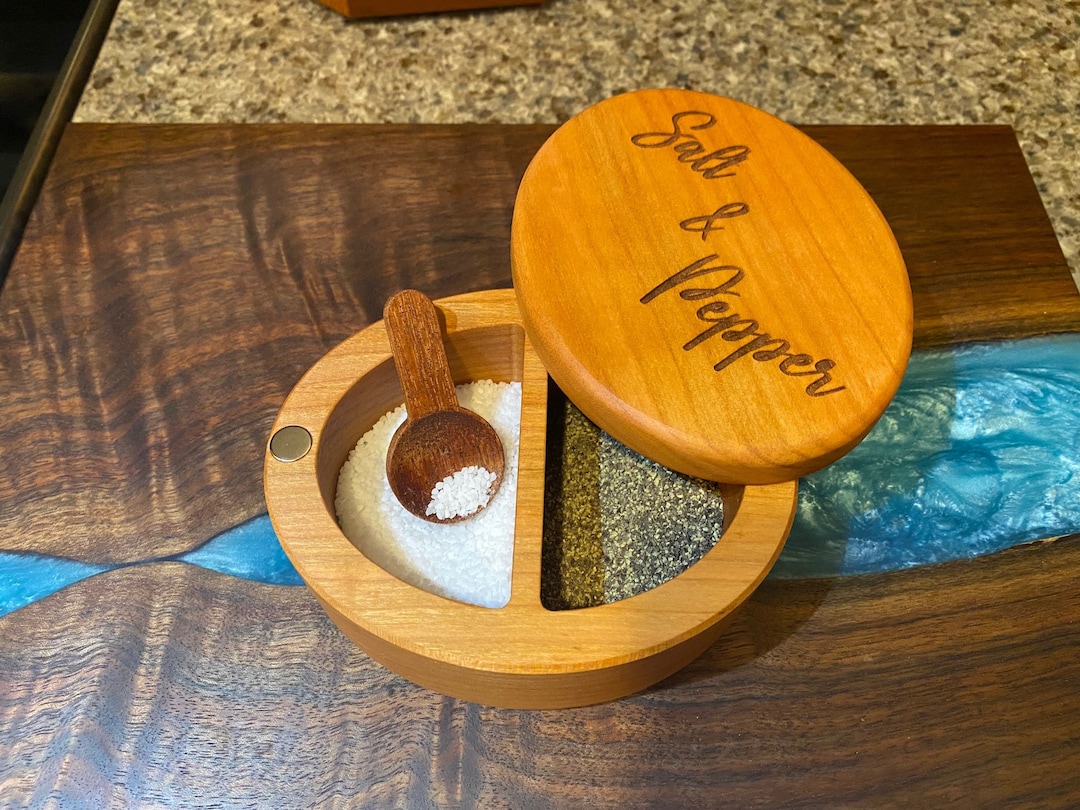 Salt Cellar / Salt and Pepper Cellar / Wood Salt Cellar / Salt Cellar ...