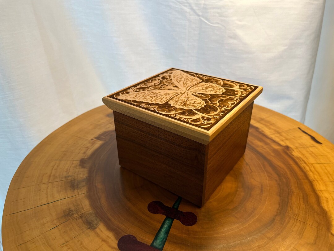 Butterfly Box / Wood Box / Wooden Box With Lid / Hand Crafted / 3D ...