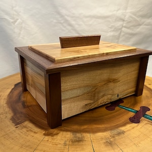 Wood Box / Wooden Box With Lift off Lid / Legs/ Feet / Hand Crafted ...