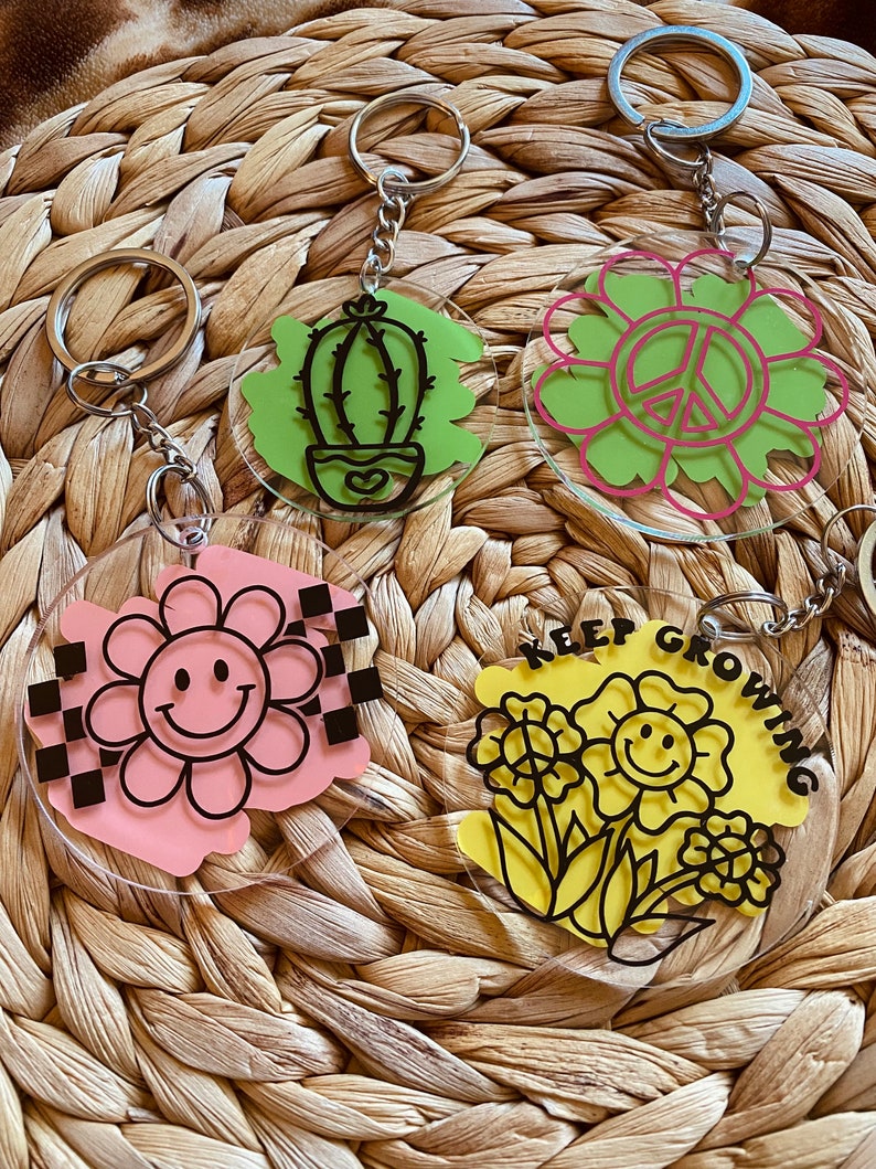 2” Round Clear Acrylic Keychain - Etsy