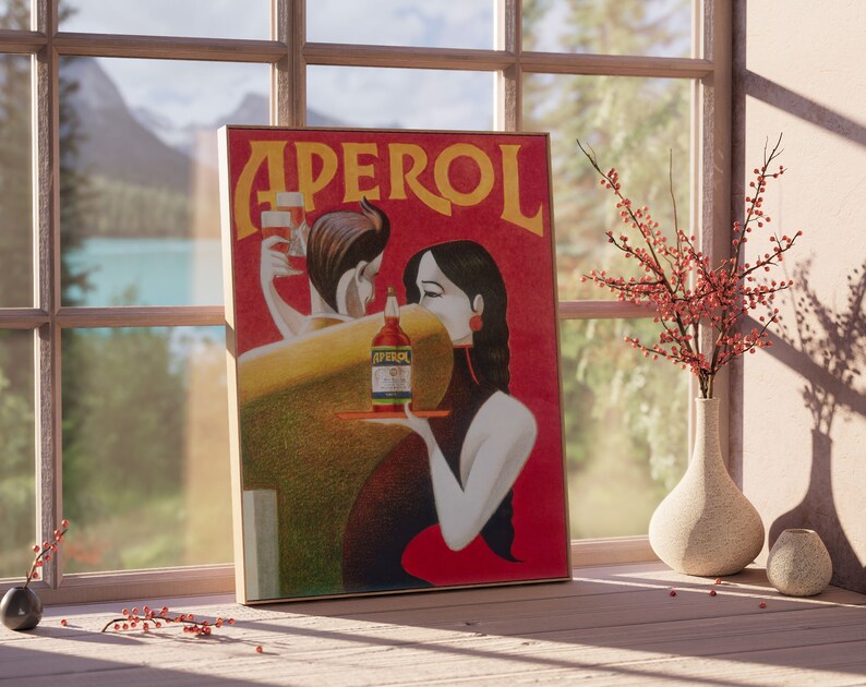 Vintage Aperol Poster Art, Couple Dancing, Bar Decor - Etsy