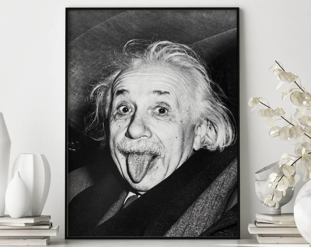 Albert Einstein Silly Portrait Iconic Famous Celebrity - Etsy