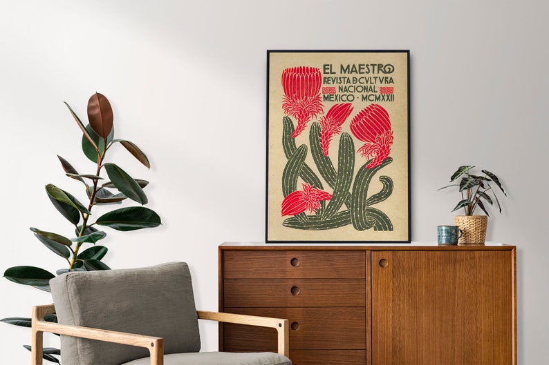 Mexican Cactus Exhibition Art Poster, Vintage Travel Print - Etsy