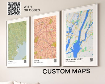 Custom Map Art Print Any City in the World Custom City Map / Print ...