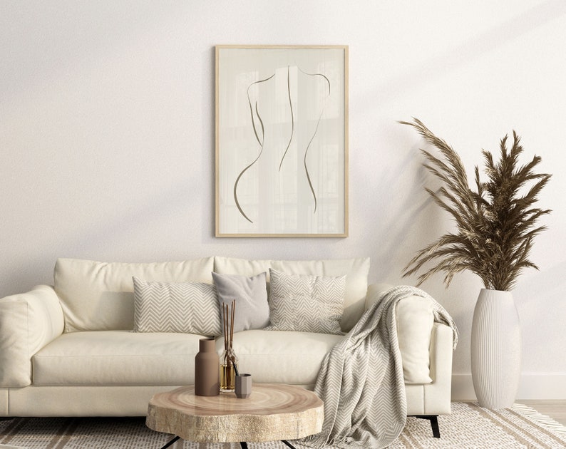 Woman Line Drawing Art Print Poster, Minimalist One Line Wall Home ...