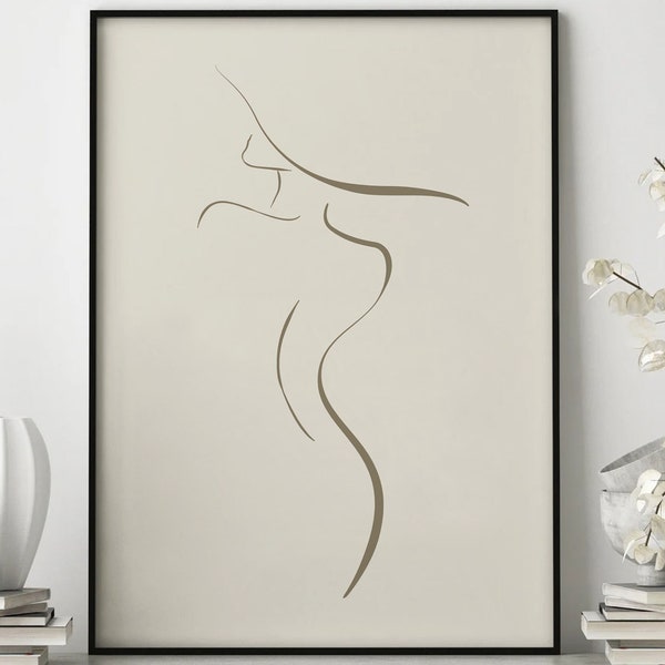 Line Drawing Female Portrait - Etsy