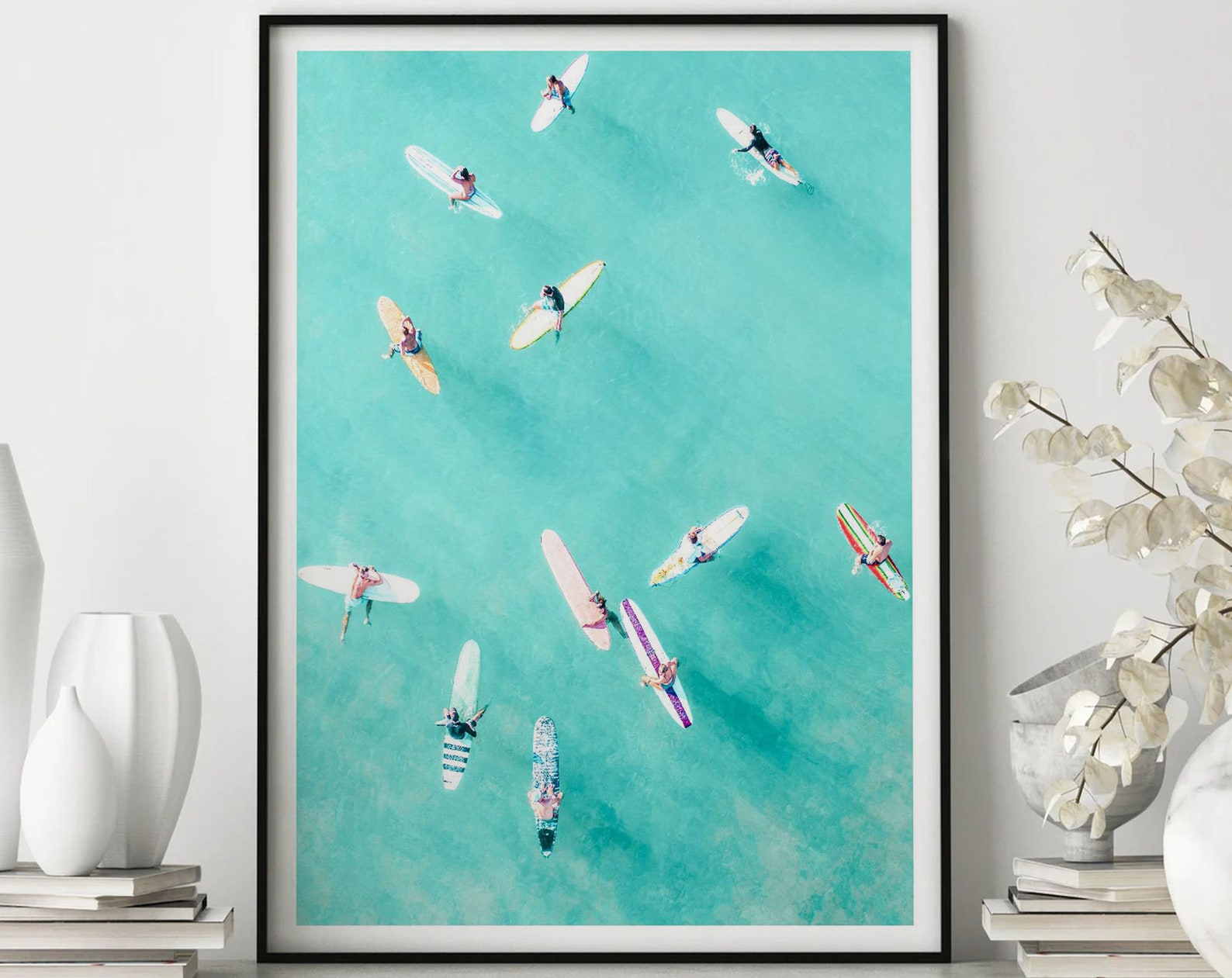 Aerial Surfers Poster, Surf Art, Aerial View, Aerial Surf, Surfing ...