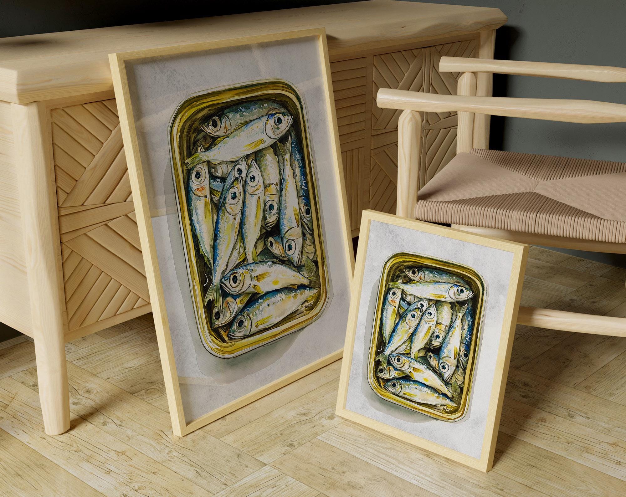 Tinned Sardines Print, Retro Kitchen Poster, Sardine Lover Gift - Etsy